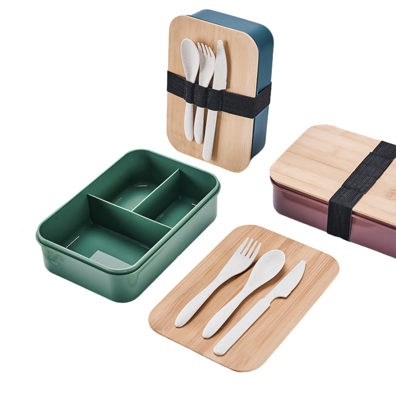 Custom Bamboo Wooden Cover Lunch Box
